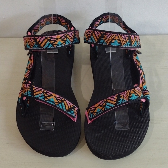 Teva | Shoes | Teva Aztec Style Sandals Pink And Blue Size 9 | Poshmark
